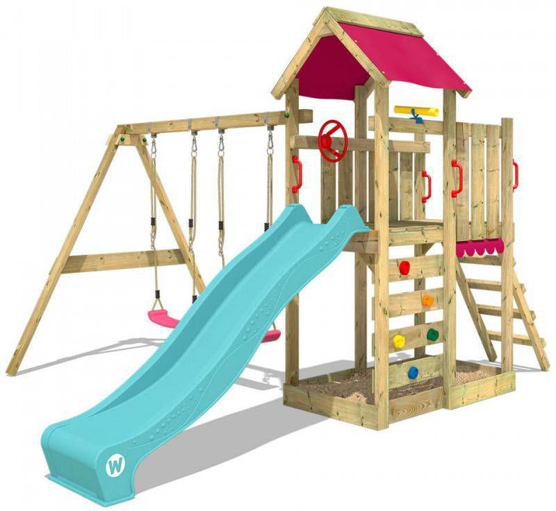 WICKEY Speeltoestel voor tuin MultiFlyer HD met schommel en glijbaan ...